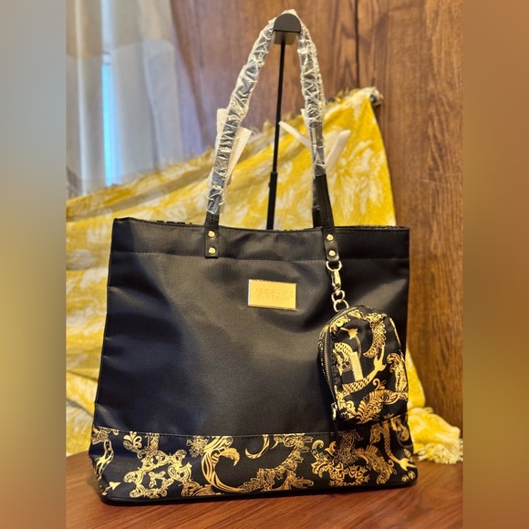 Versace | Bags | Versace Tote With Coin Pouch Blackgold Nib | Poshmark